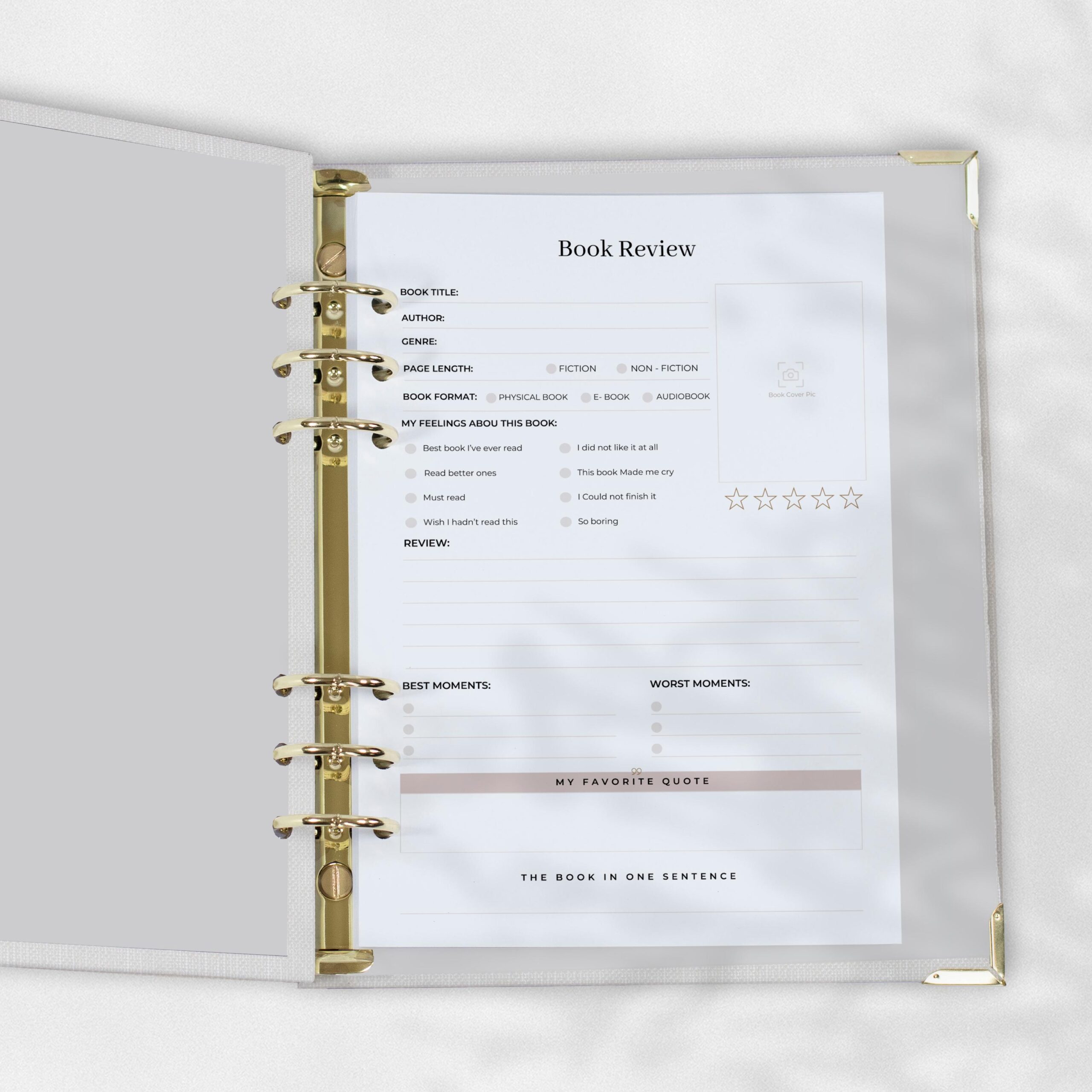 Reading Journal A5 Inserts - Stationery Snobs