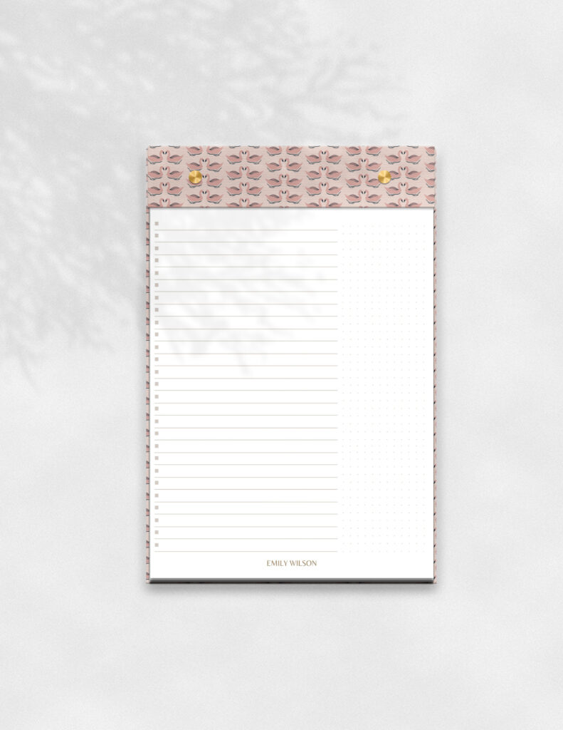 Personalized & Elegant Refillable Notepad - Swan - Stationery Snobs
