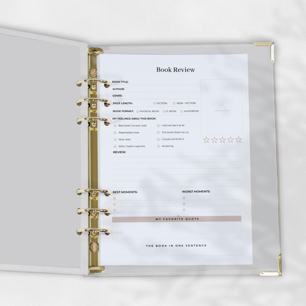 Reading Journal A5 Inserts - Stationery Snobs