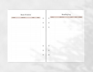 Reading Journal A5 Inserts - Stationery Snobs